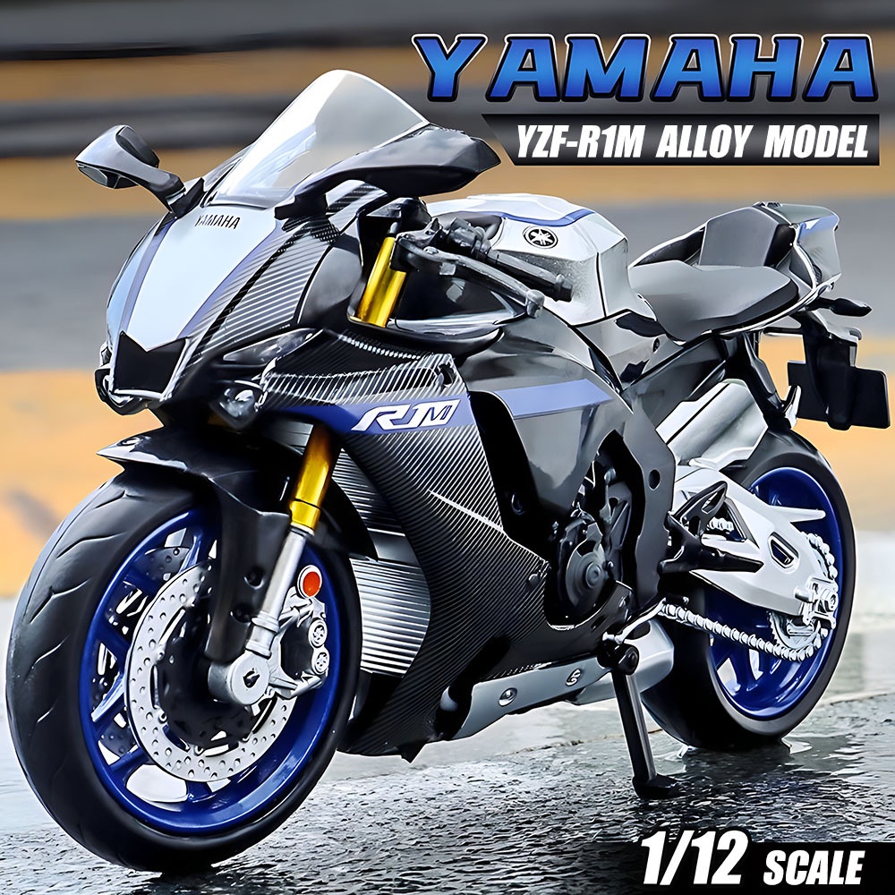 1/12 Scale Yamaha YZF-R1M Motorcycle Model Toy Alloy Diecast Simulation ...