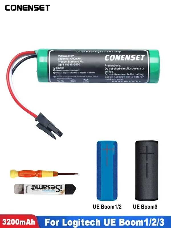 3.6V 3200Mah Replacement Battery For Logitech Ears Boom 2 S-00122 ...
