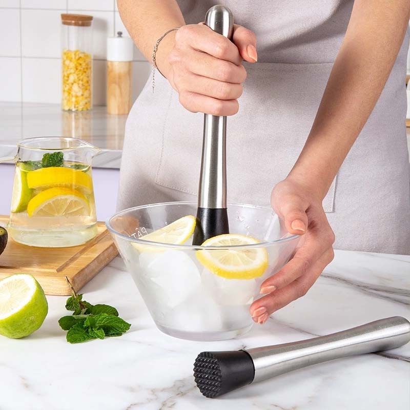 Cocktail Muddle Stainless Steel Mixer Ice Crusher Hammer Sticks DIY ...
