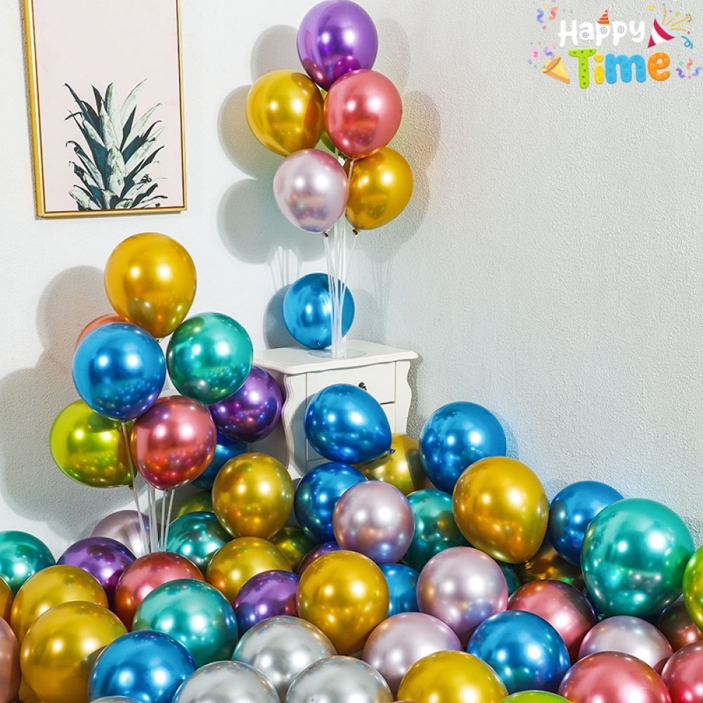 Happy Time 20pcs/50pcs/100pcs Chrome Metallic Balloons Set Birthday ...