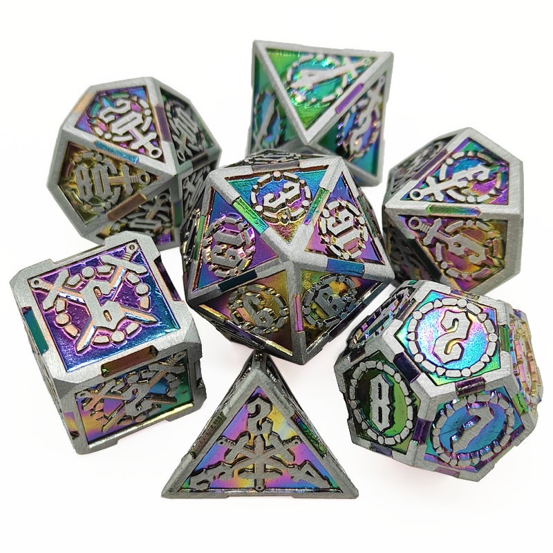 Metal Dice DND Skeleton Dice Set TRPG Polyhedral Dice Cthulhu Game Prop ...