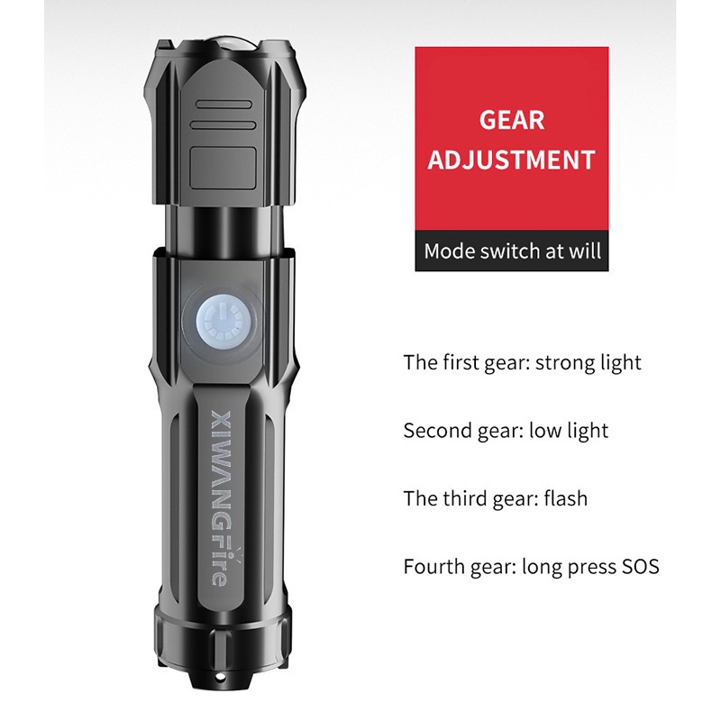 XIWANGFIRE Flashlight Super Bright Torch Light Waterproof Zoomable Outdoor Rechargeable Lights ...