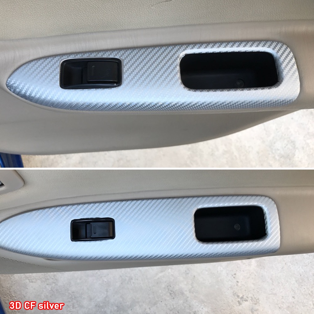 Car Styling Black Carbon Decal Car Window Lift Button Switch Panel Cover Trim Sticker 4 Pcs/Set ...