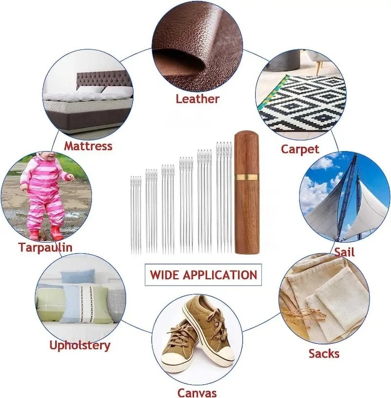 Stainless Steel Elderly Self Threading Needles / Side Hole Blind Sewing Needles / Quick ...