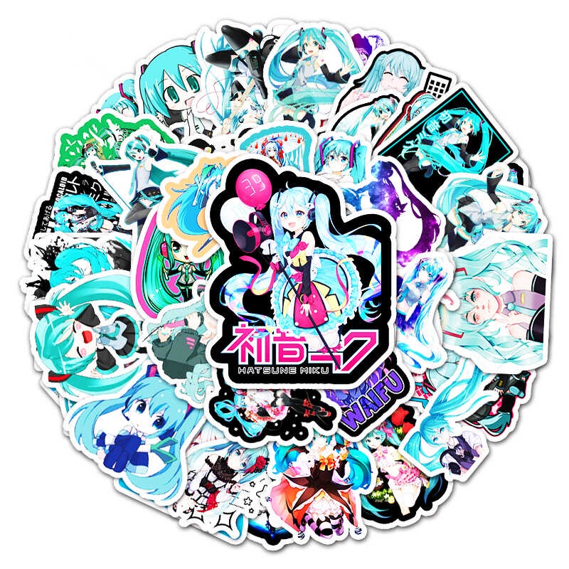 Cartoon Anime Kawaii Hatsune Miku Stickers Para Sa Laptop Suitcase ...