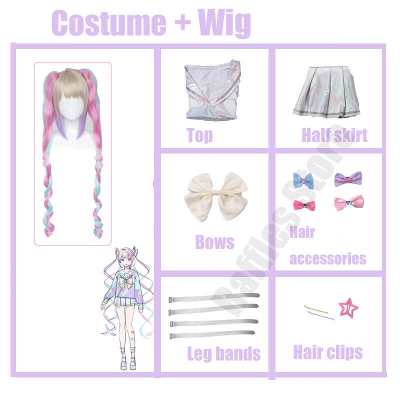 Game NEEDY GIRL OVERDOSE Kangel Cosplay Costumes Wig Colorful Kangel ...