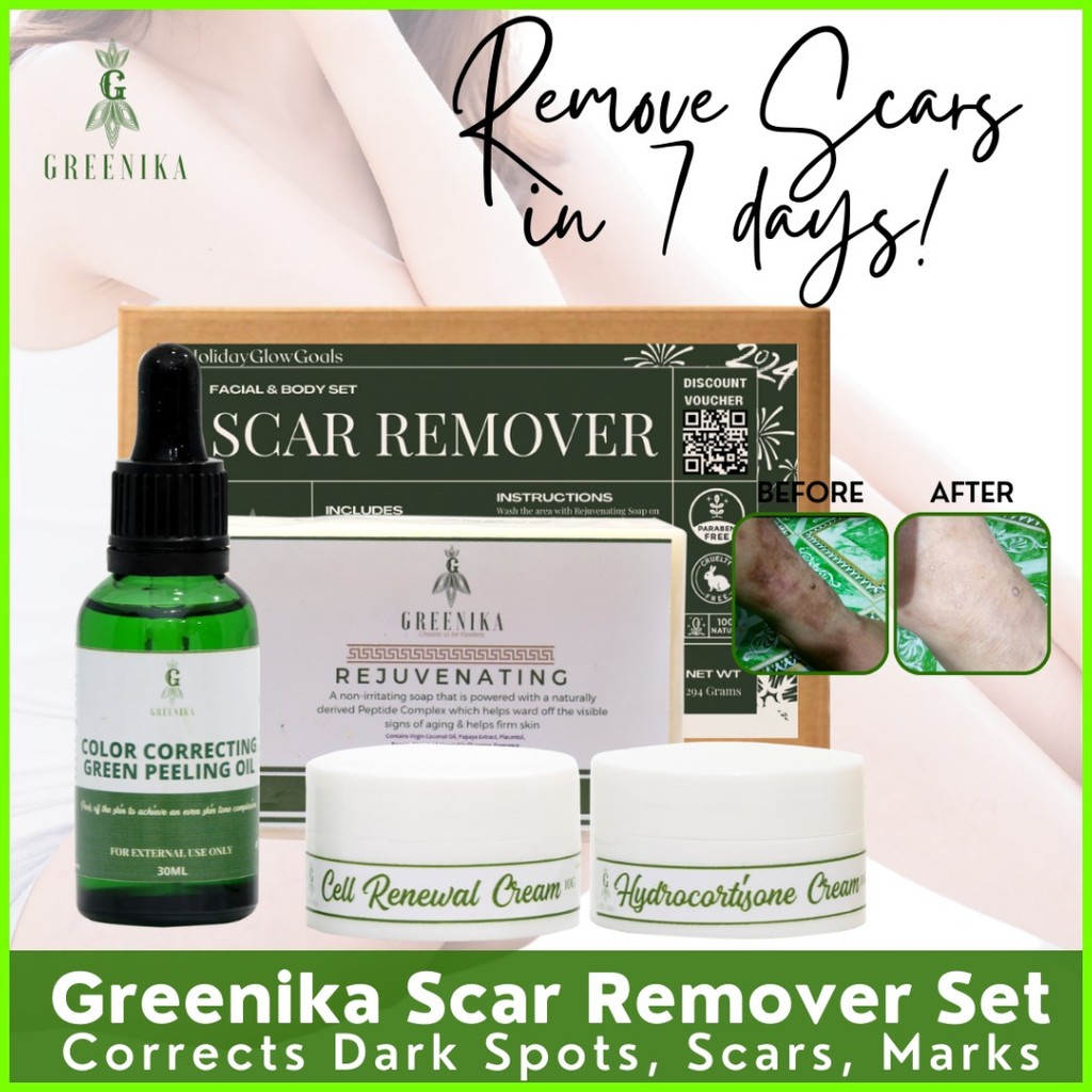 [ SCAR REMOVER SET ] Greenika Scar Remover Set Erases Scar Acne Spots ...