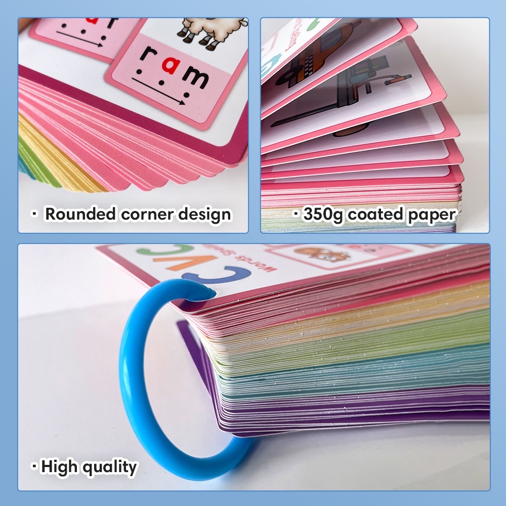 130 English Words CVC Phonics Flash Cards Montessori Educational ...