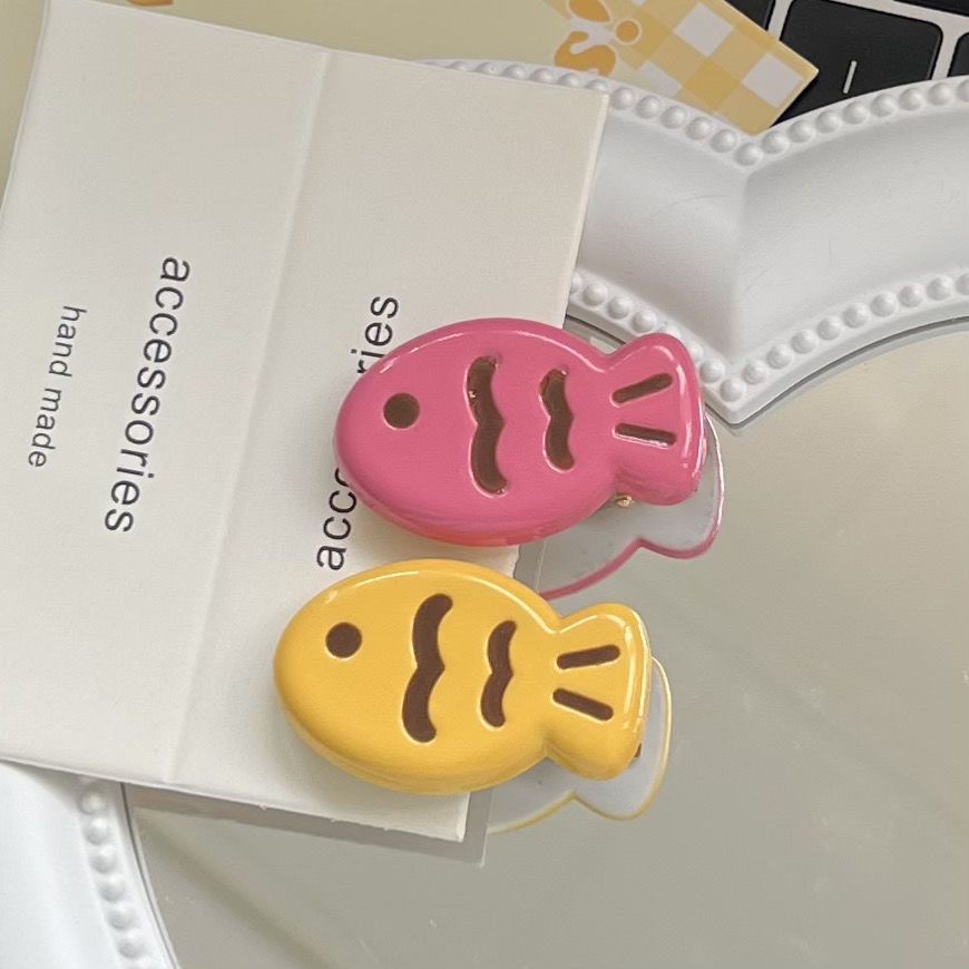 Cute Candy Color Thick Fish Roast Barrettes Sweet Girly Small Fish Bang ...