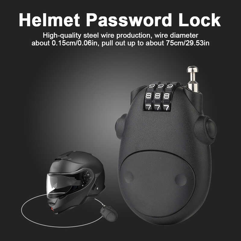 Universal helmet password lock, telescopic steel wire rope, steel wire ...