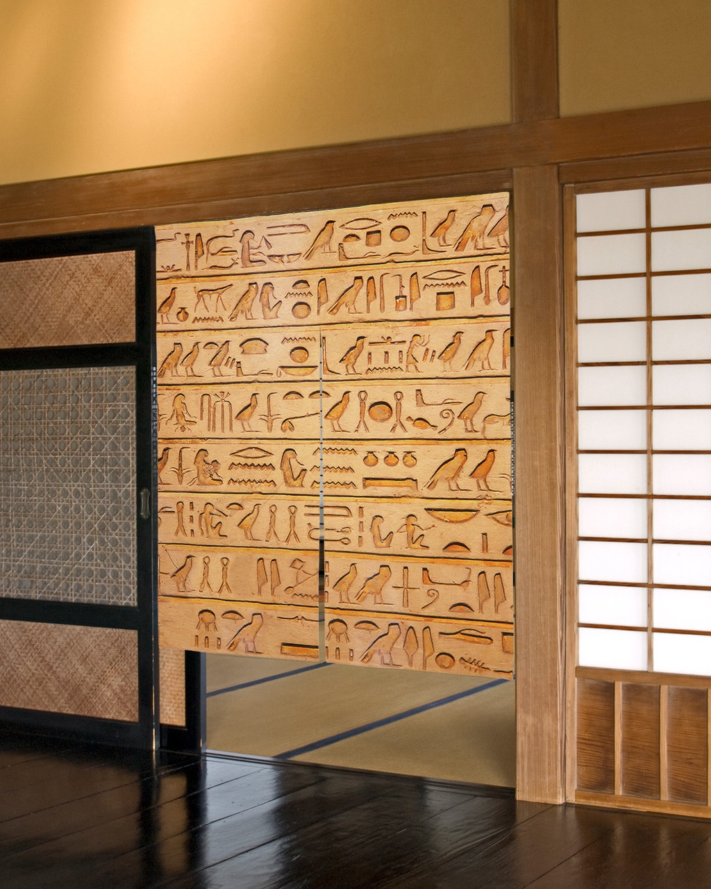 Egyptian Symbols Door Cur Cafe Restaurant Decor Partition Japanese ...