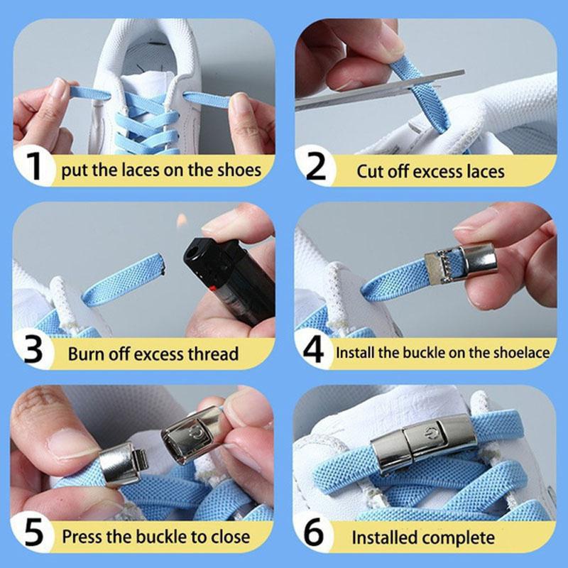 Compression Lock Laces Laceless Elastic Laces Sneakers Widened Flat ...