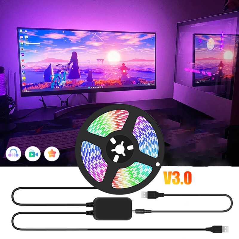 RGB Para Sa Windows Monitor Sync Screen Color Ambibox Led Strip Lights ...