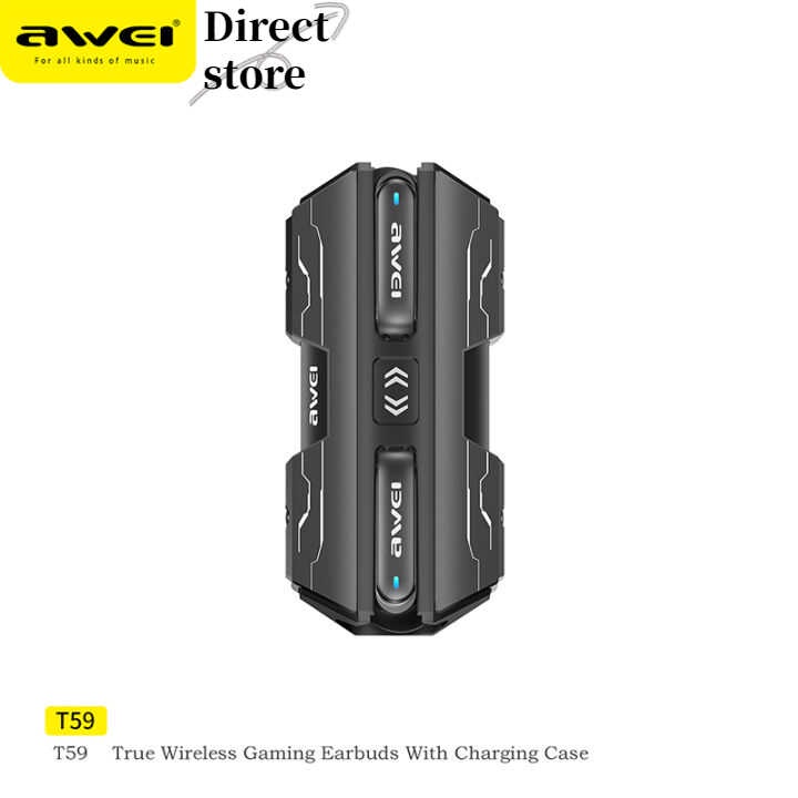 Awei T59 True Wireless Bluetooth Earbuds Bluetooth 5.3 Game Music Dual Mode Earphones Low ...
