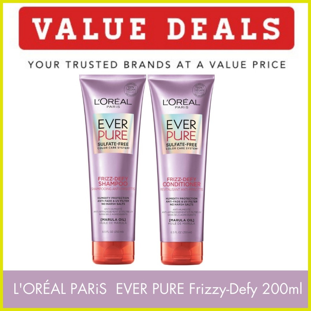 Loreal Paris Ever Pure Sulfate Free Color Care Frizz-Defy Shampoo ...