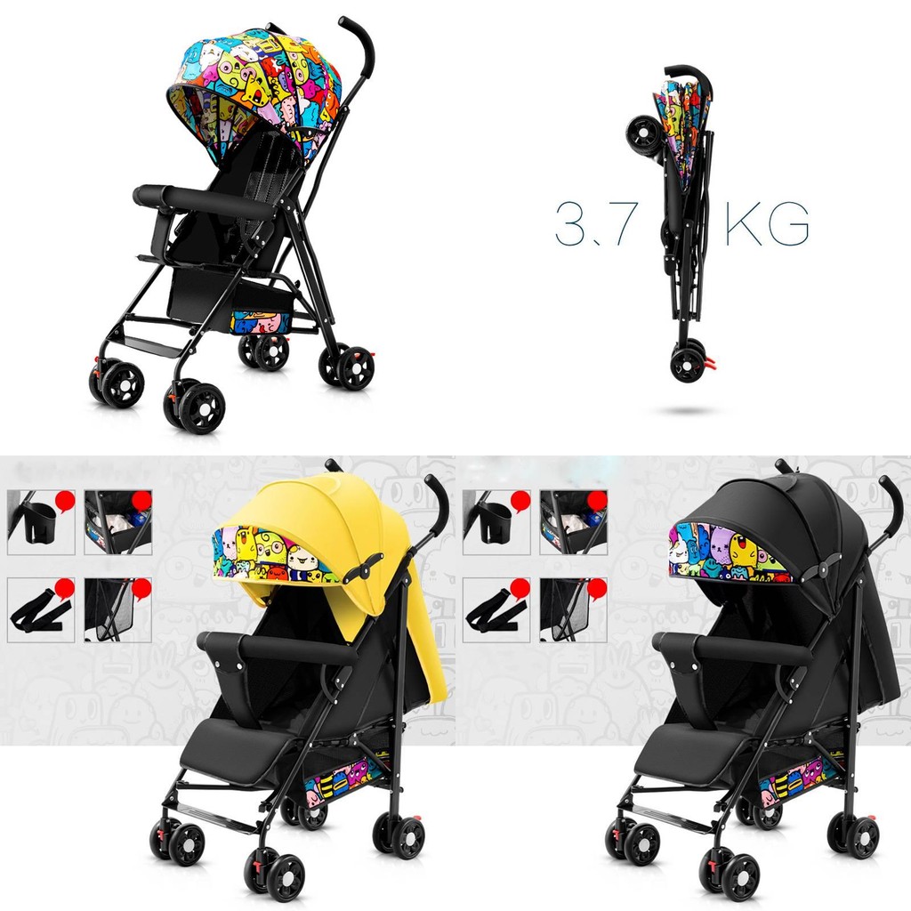 Sleek Infant Stroller With Reclining Seat Lightweight And Foldable For ...
