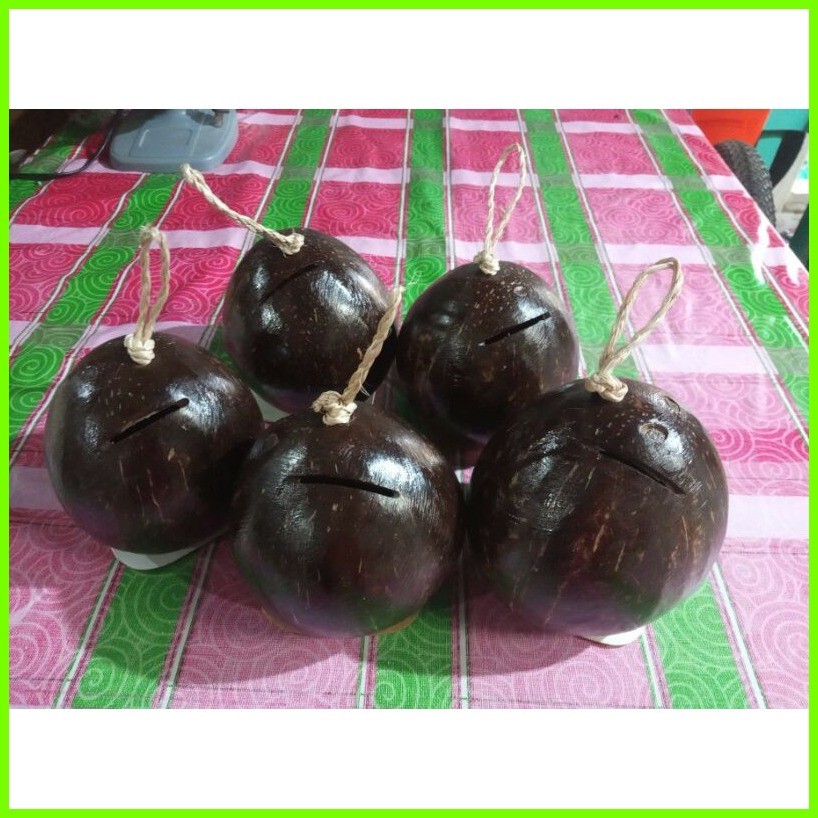 Ecofriendly coconut coin bank Small to Medium Size only | Shopee ...