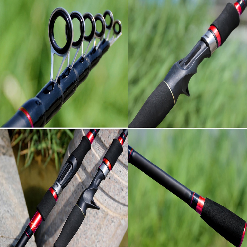 Telescopic Rod Reel Baitcaster Fishing Combo Medium Hard Action 1.8m~2 ...