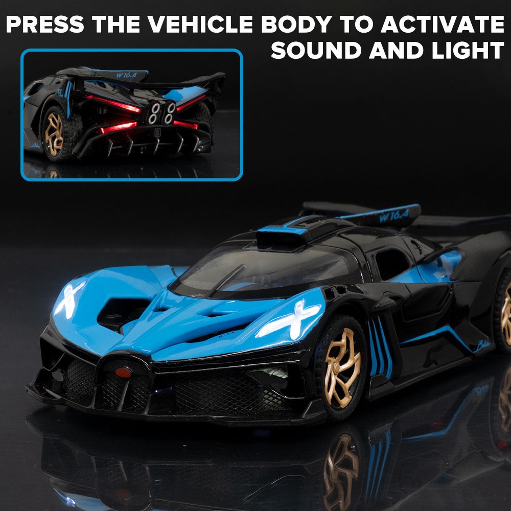 Metal Cars Toys Scale 1/32 Bugatti Bolide Supercar Diecast Alloy Car ...