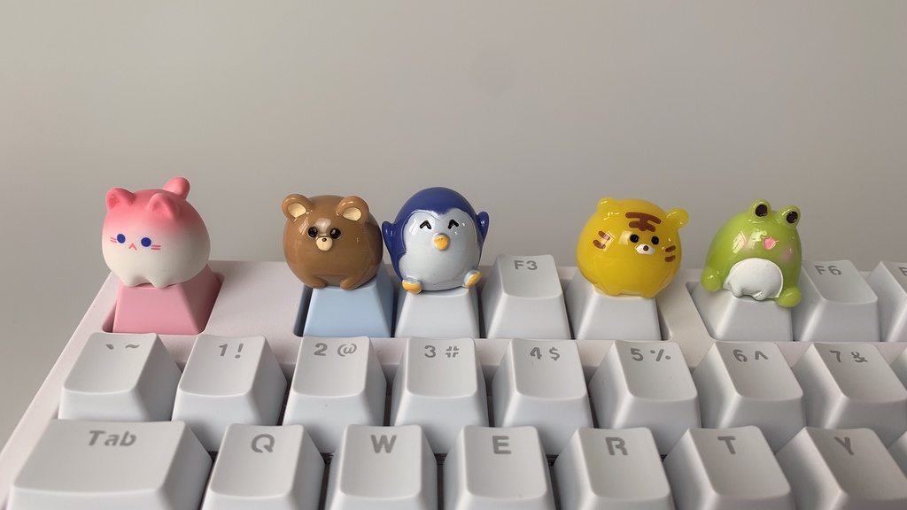 Personalized Creative Keycap Cute Cartoon Animals 3DTranslucent Keycap ...