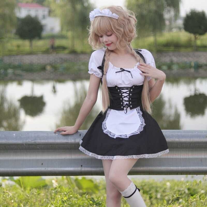 French New Little Maid Dress Cute Maid Dress Lolita anime Sexy Suit ...