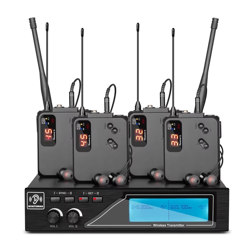 Wireless Monitoring UHF In Ear Two Bodypacks Professional Monitor ...