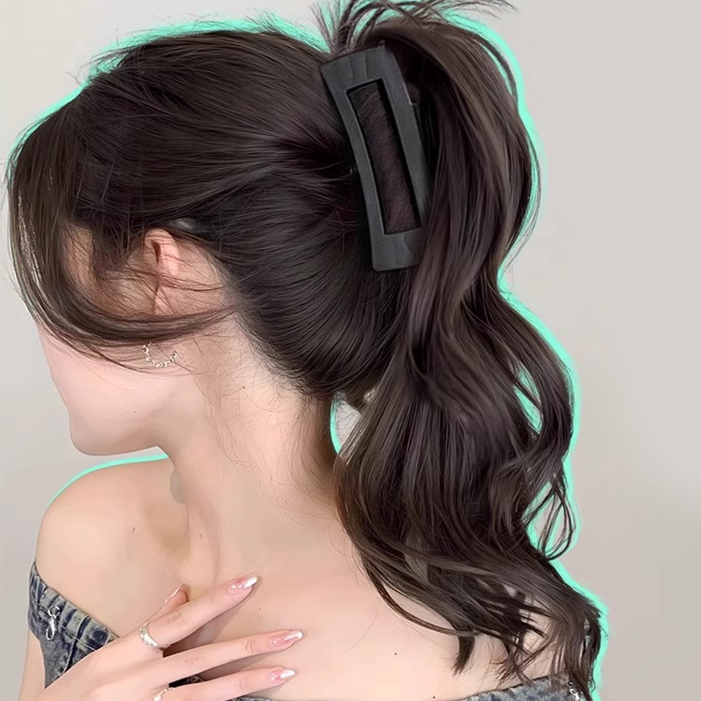 Women's hair extension ponytail grip synthetic wig curly ponytail wavy ...