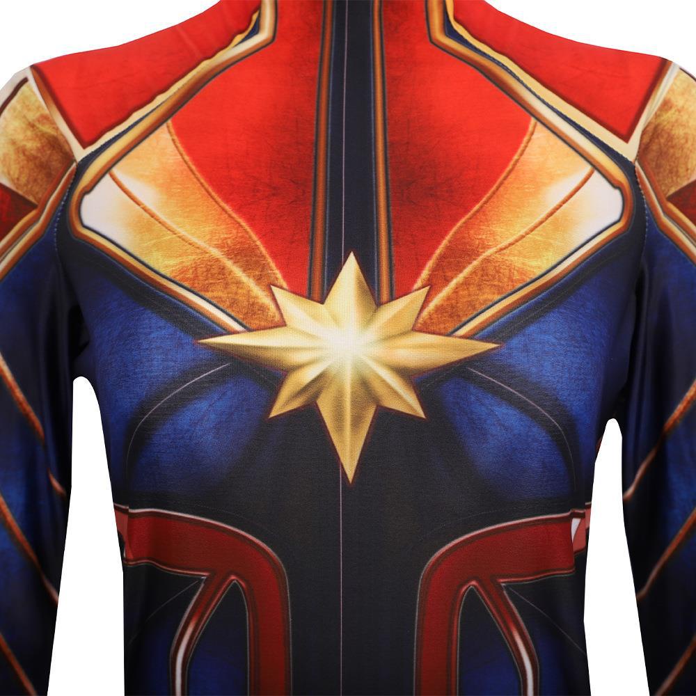 Captain Marvel Red Blue Jumpsuit For Woman Adult Halloween Party ...