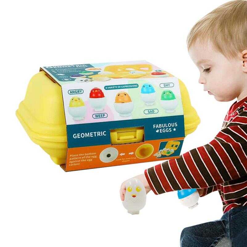 Matching Egg Set Peep Easter Egg Toys 6PCS Egg Baby Toy Color & Shapes ...