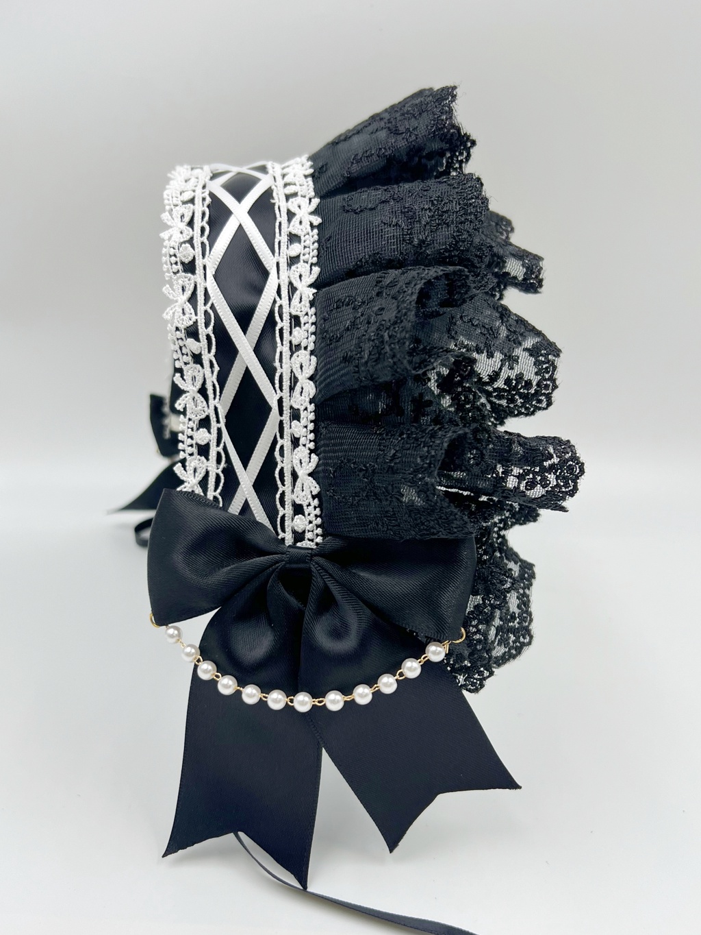 Anime Lolita Rabbit Ears Frilled Lace Hair Clip Headband Detachable ...