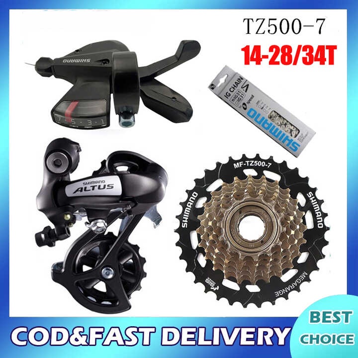 Shimano RD 7/8 Speed Shifter 7/8 Speed Groupset MF-TZ500-7 28T/34T MTB ...
