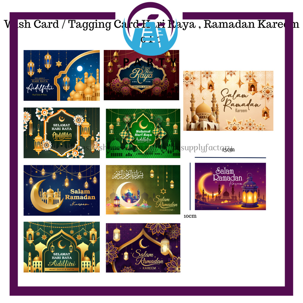 10pcs WISH CARD HARI RAYA FOR HAMPER / KAD TAG BOX / FRONT PRINTING ...