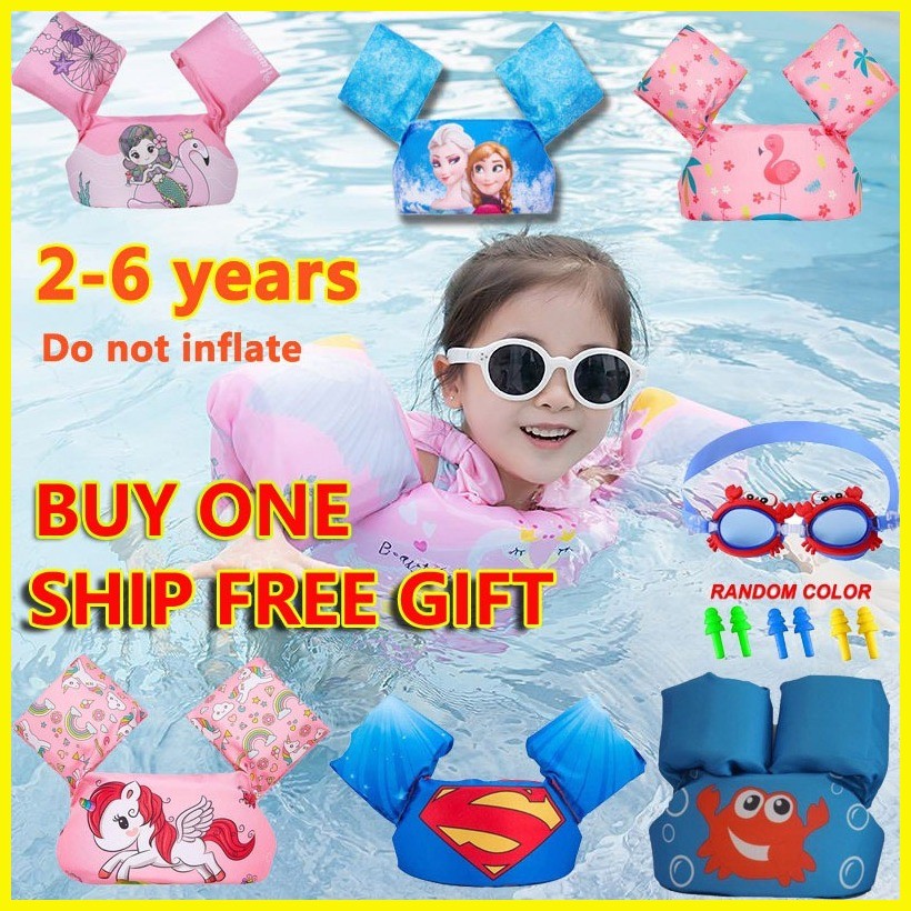 ∆ Life vest for Kids Inflatable Life jacket Swimsuit Salbabida floater ...
