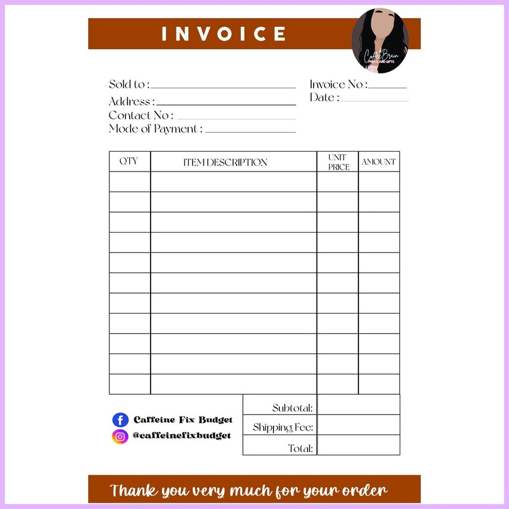 ⋄ Personalized Receipt/ Invoice, Order Form, Delivery Receipt ...