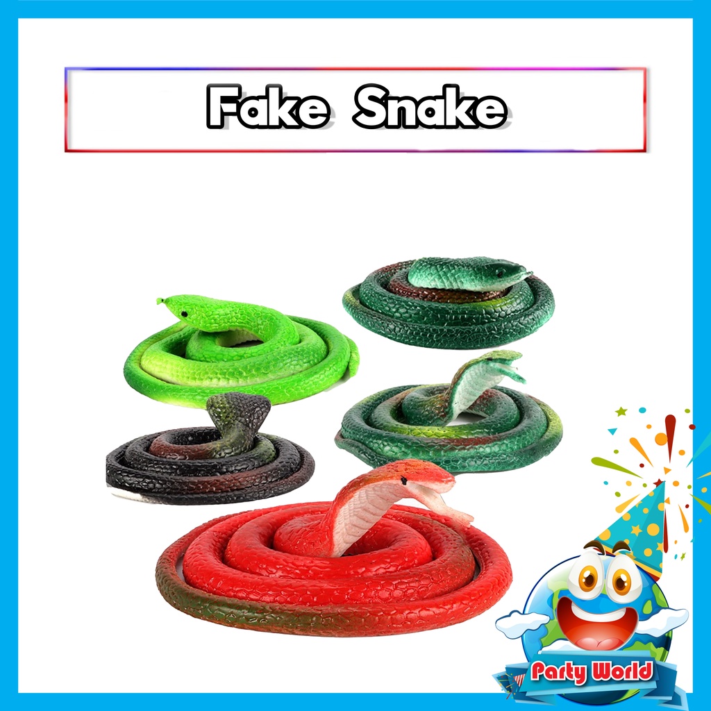 Realistic Rubber Fake Snake Toy Cobra Round-headed Snake Prank Snake ...