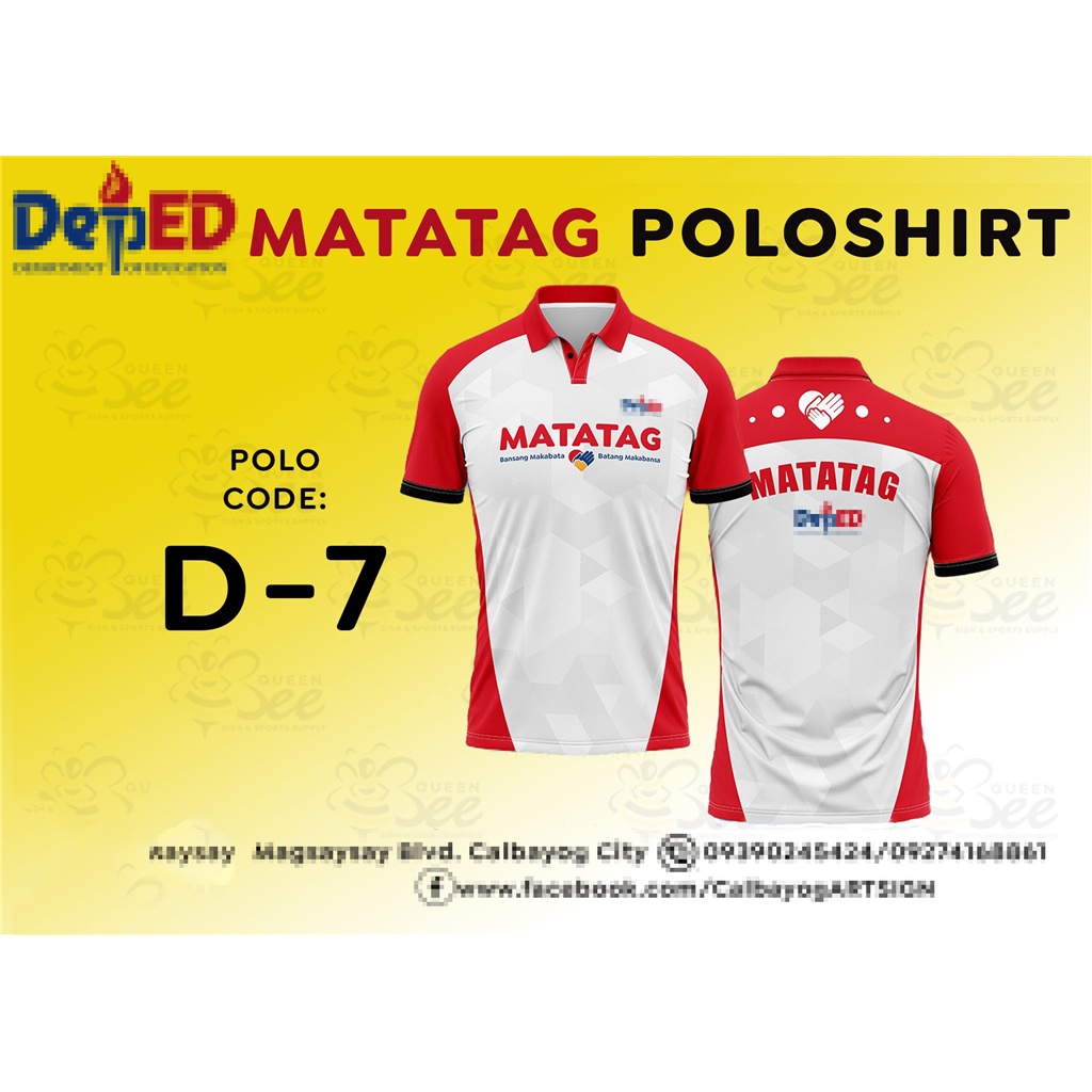 【Ready Stock】MATATAG UNIFORM SUBLIMATION CODE-D-7 Polo Shirt WITH logo ...