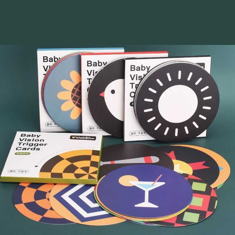 Montessori Flash Cards High Contrast Baby Visual Stimulation Card Black ...