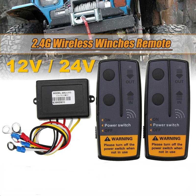 12V 24V Digital Wireless Winches Remote Control Recovery Kit para sa Jeep SUV Radio Control ...