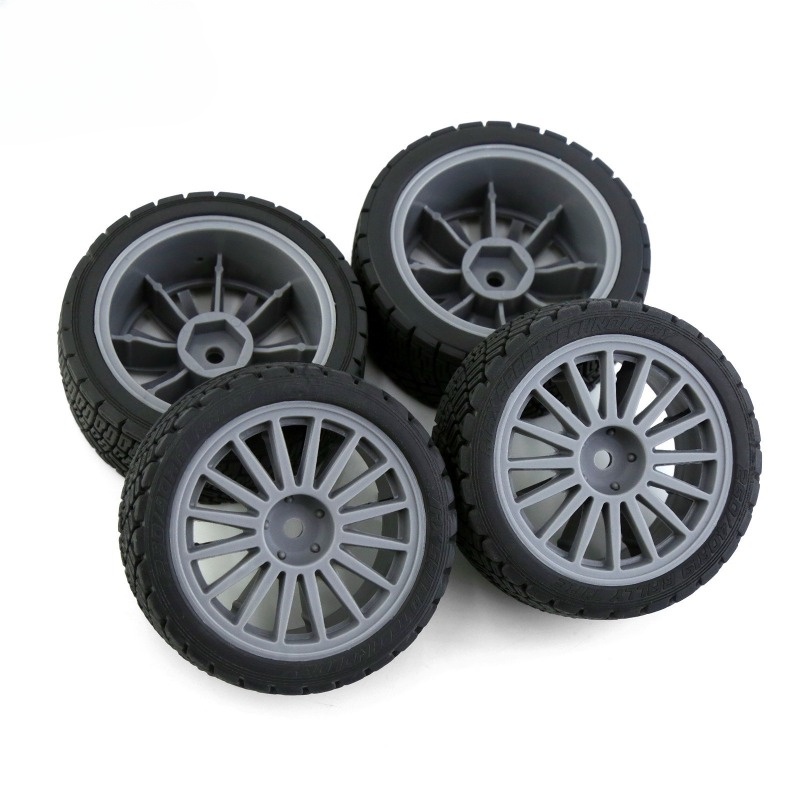 RC Car Rubber Tires & Wheels Rims for 1/10 on-road Rally Car WRC I20 ...