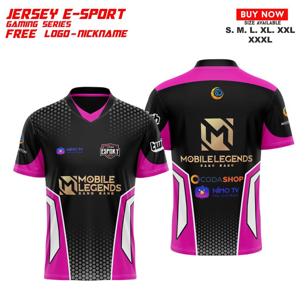 T-shirt JERSEY GAMING MOBILE LEGEND ML FREE NICKNAME And XNWR FF5139 ...