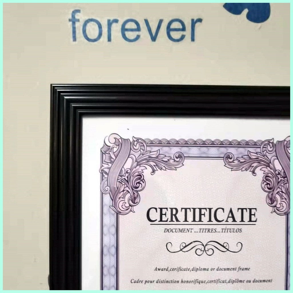 ⊗ PVC BLACK CERTIFICATE FRAME SIZE A4 / 8.5*11 inches Photo frame ...