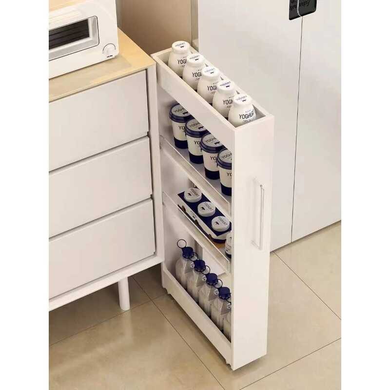 13cm Kitchen Push Pull Rack Floor Concealed Gap Cart Bedroom Ultra ...
