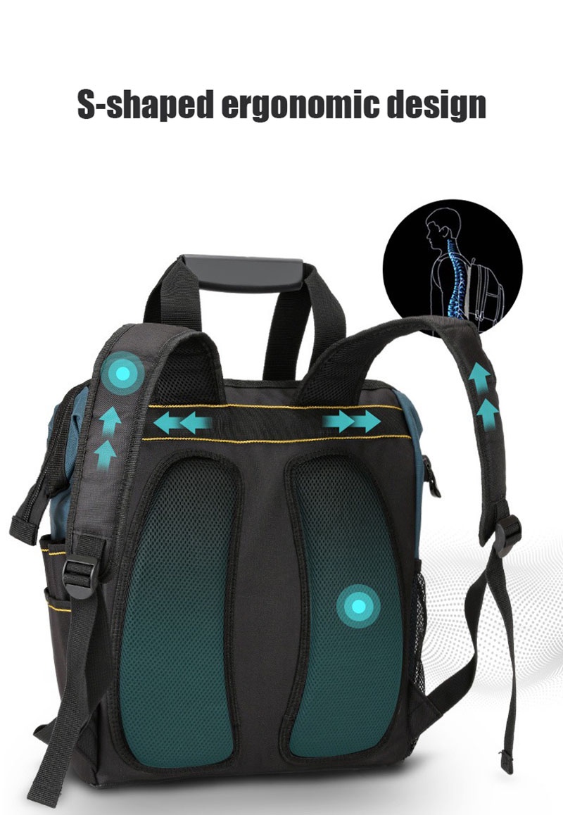 Winhunt Double Shoulder Backpack Tools Specialized Tool Bag Electrician ...