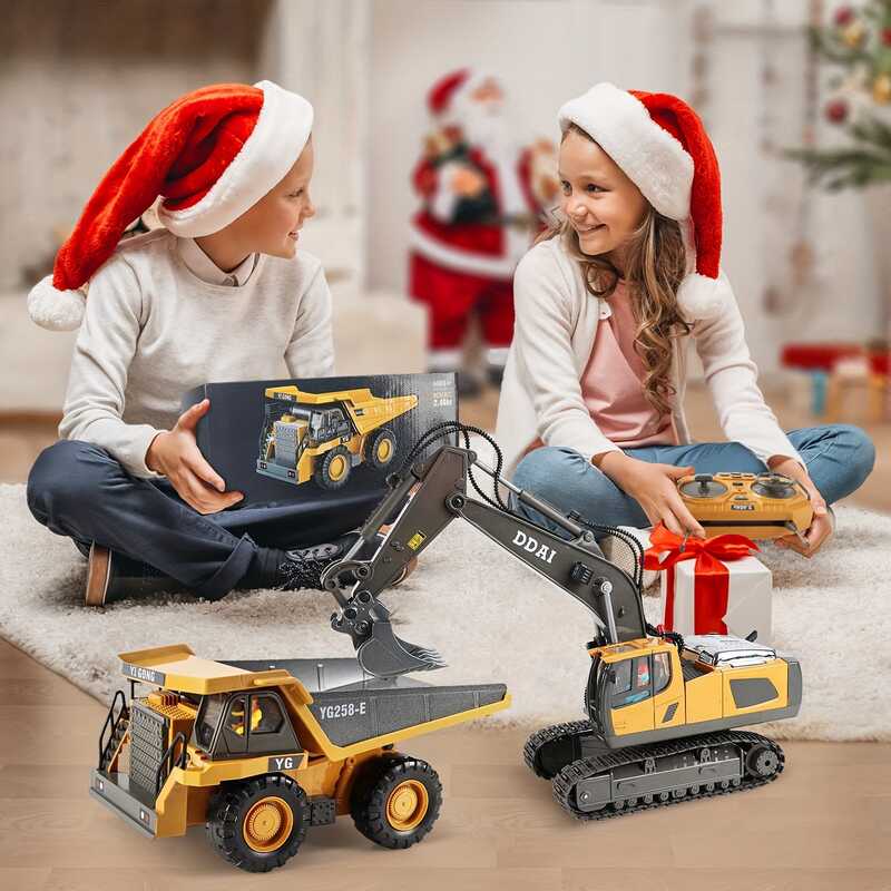 2.4G Remote Control, High Tech 11 Channels RC Excavator Dump Trucks ...