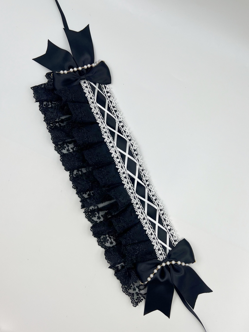 Anime Lolita Rabbit Ears Frilled Lace Hair Clip Headband Detachable ...