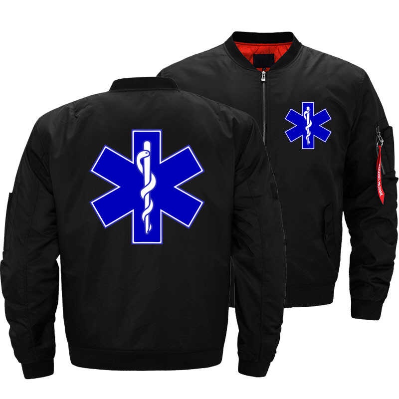 EMT Emergency Ambulance Star Of Life EMS Bomber Jacket Streetwear Thick ...