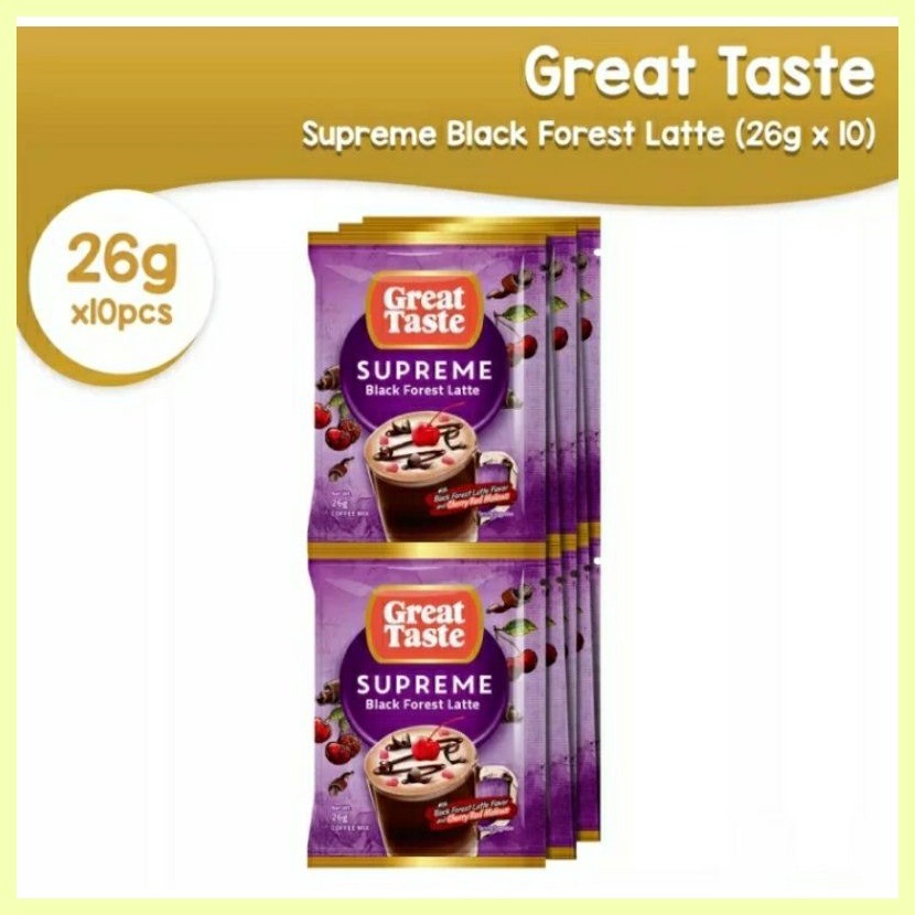 Great Taste Supreme Black Forest Latte ( 26g x 10s ) | Shopee Philippines