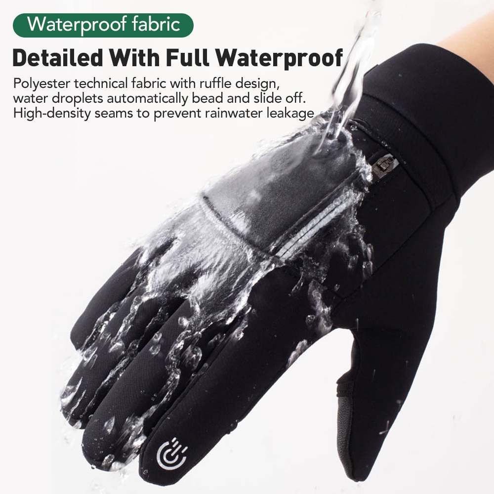 Newboler Winter Warm Gloves Two Finger Flip Motorcycle Gloves With ...