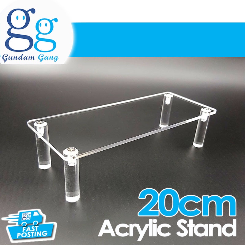Acrylic Display Stand 20cm Single Layer Anime Gunpla Action Base Clear ...