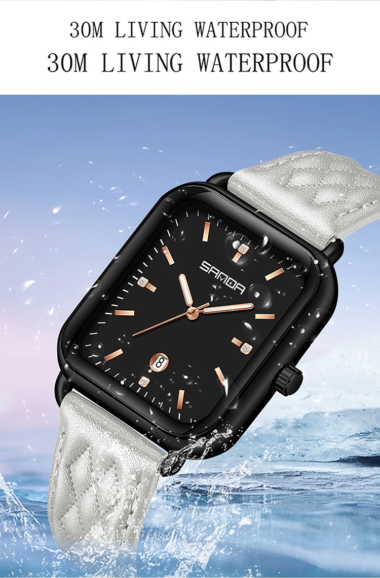 Sanda Women's Elegant Casual Business Square Diamond Quartz Watch ...